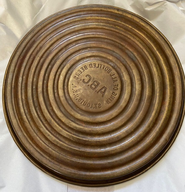 ST LOUIS MO Missouri AMERICAN BREWING CO ABC BRASS BEER TRAY RARE pre ...