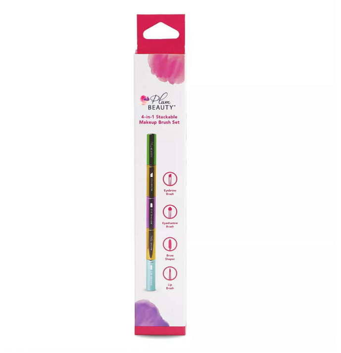 Plum Beauty 4-in-1 Stackable Makeup Brush Set | eBay