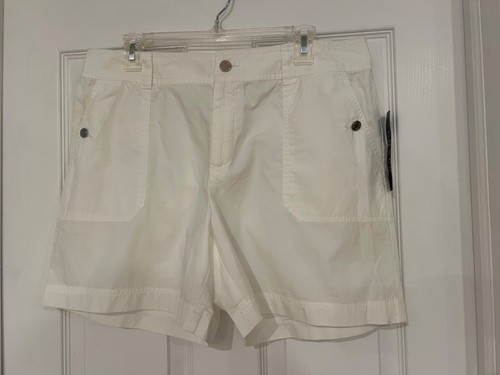 Chaps White cotton hiking shorts w/ square pockets size 12 NEW NWT MINT ...