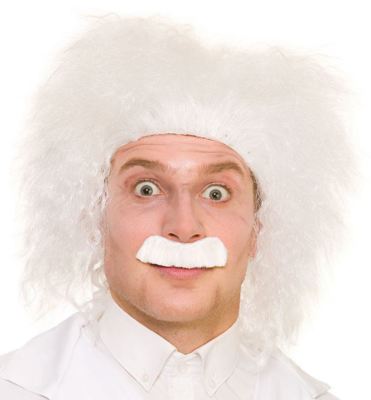 Adult CRAZY SCIENTIST Wig + Moustache Set Albert Einstein Professor ...