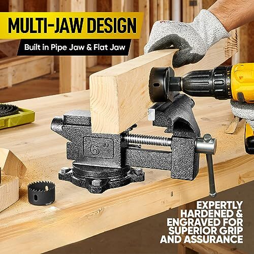 6inch Bench Vise Heavy Duty Vice For Workbench Utility Combination Pipe ...