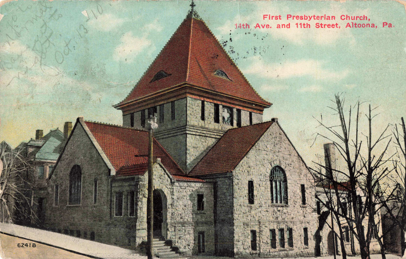 Postcard Pennsylvania First Presbyterian Church Altoona PA posted ...