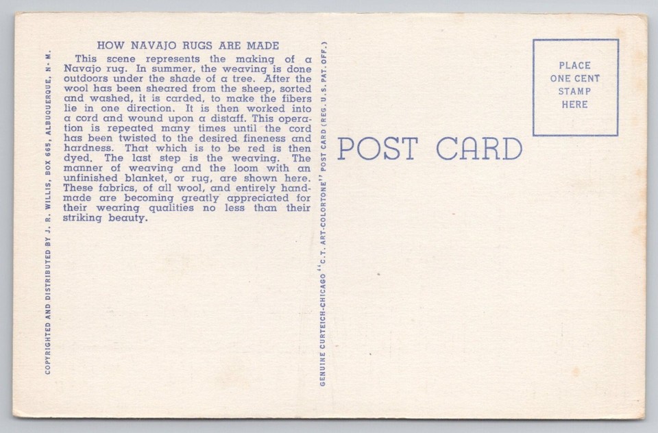 Postcard Navajo Indian Rug Maker New Mexico | eBay