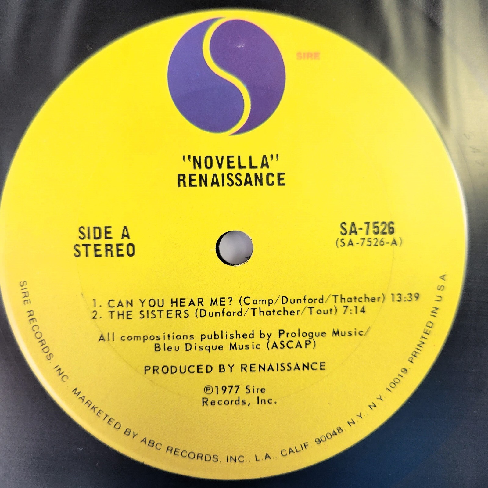 RENAISSANCE 'NOVELLA' - Vinyl LP - 1977 - Gatefold - Sire Records Cat ...