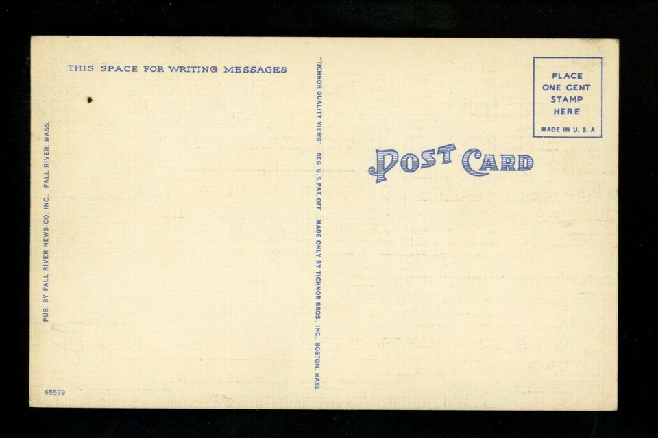 Post Office postcard Massachusetts MA Fall River flags Citizens Union ...