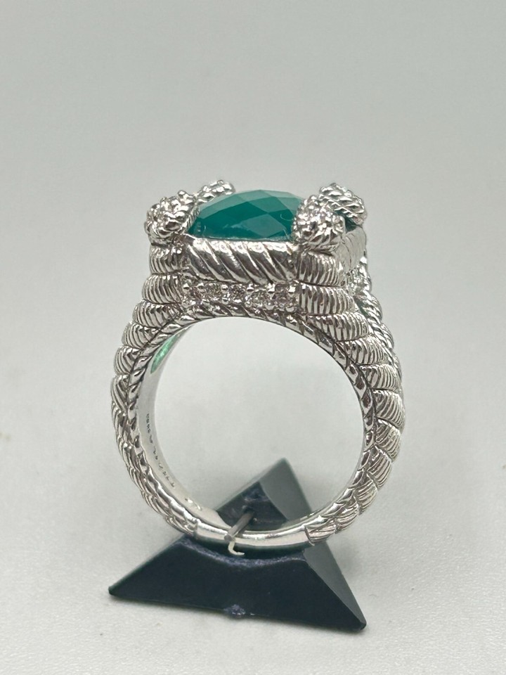 JUDITH RIPKA Ring Size 6 Green Goddess Ring Chalcedony Faceted Stone | eBay