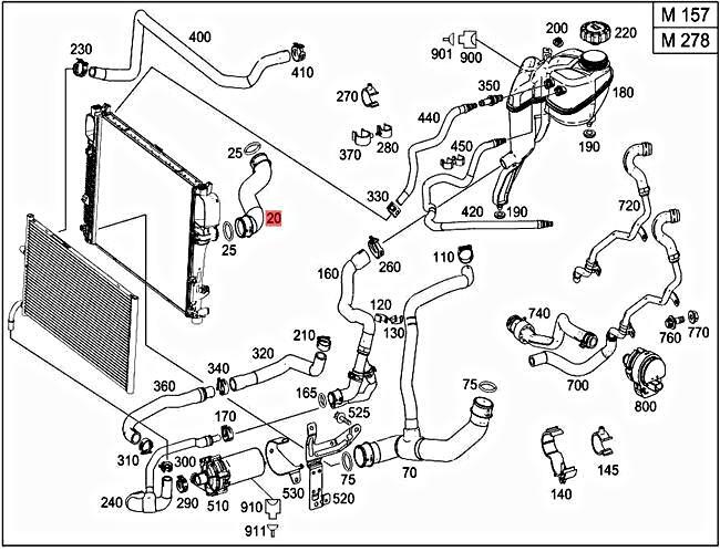 Genuine MERCEDES C216 W216 W221 Coupe Top at radiator Coolant hose ...