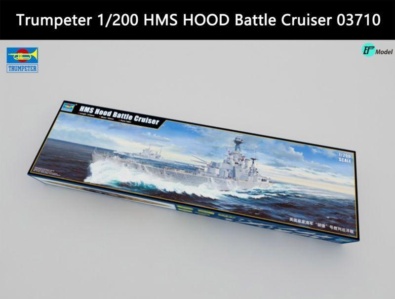 1/200 Scale Trumpeter 03710 HMS Hood Battle Cruiser Warship Plastic ...