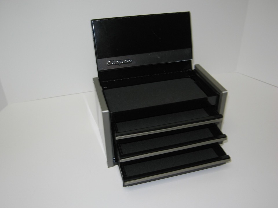 SNAP-ON MICRO 3-DRAWER TOP CHEST in BLACK, MODEL# KMC923APB NEW IN BOX ...