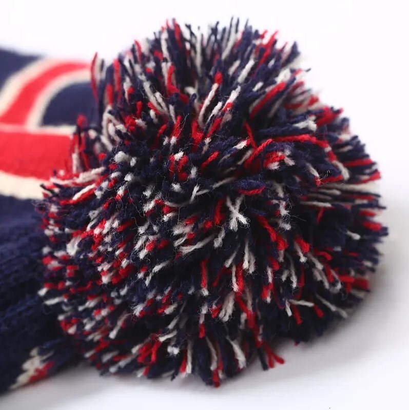 Union Jack British Flag Beanie - Cuffed Knit Winter Stocking Cap Hat ...