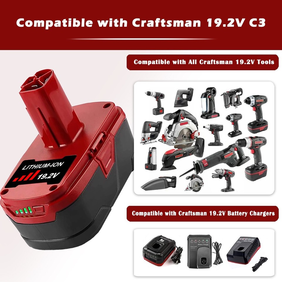 For Craftsman C3 DieHard 19.2 Volt PP2030 6.5Ah Lithium XCP Battery ...