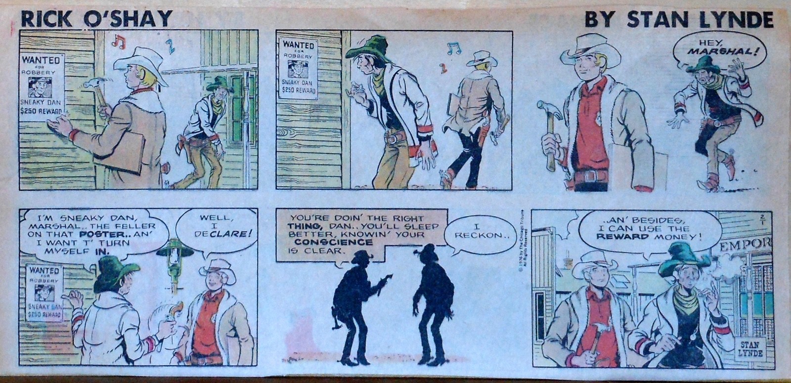 Rick O'Shay by Stan Lynde - full color Sunday comic page - February 1 ...