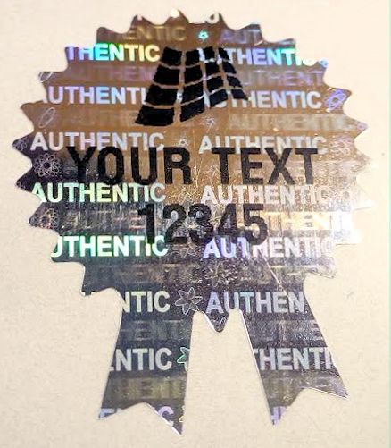 CUSTOMISED ROSETTE Certificate Hologram Stickers, 35mm x 28mm ...