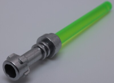 Lego Trans Bright Green Bar 4L Lightsaber Blade Wand with Metallic Hilt ...