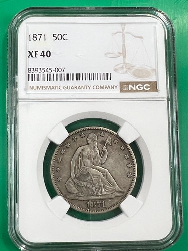 1871 Seated Liberty Half Dollar Silver US Coin Philadelphia Mint NGC ...