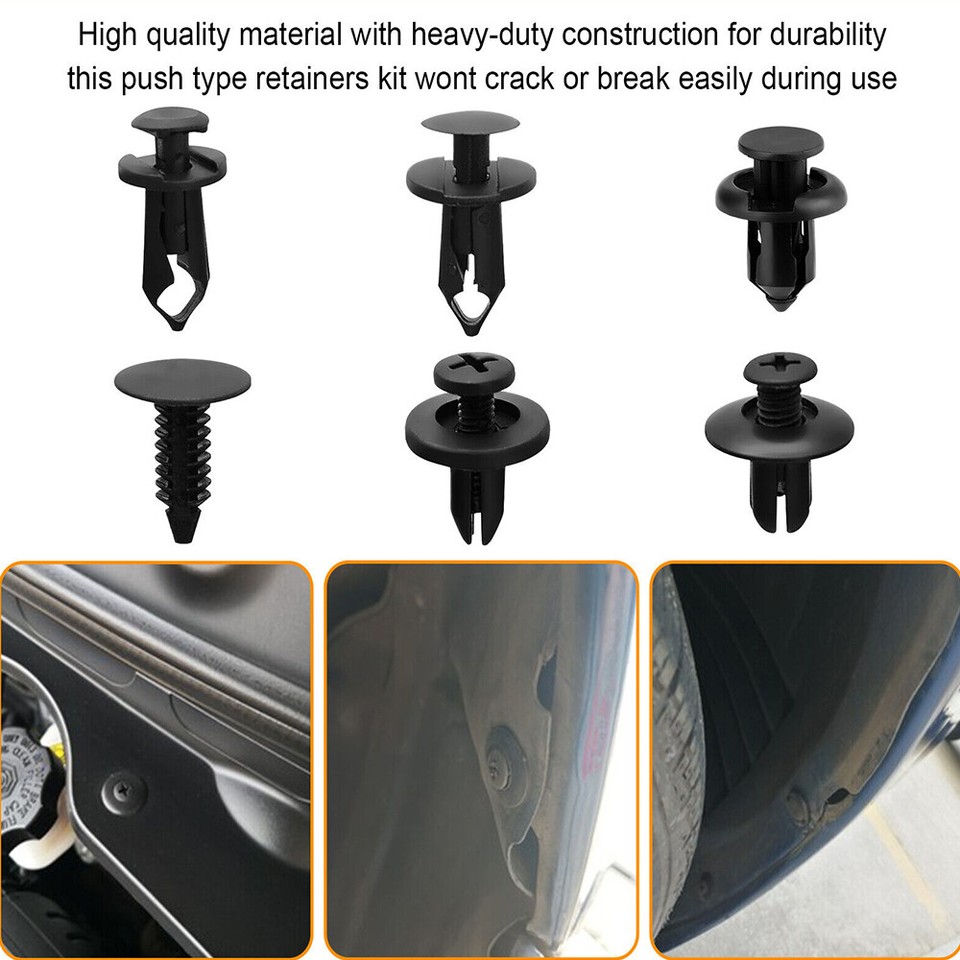 190Pcs Car Auto Fender Panel Retainer Fastener Push Pin Rivet Trim ...
