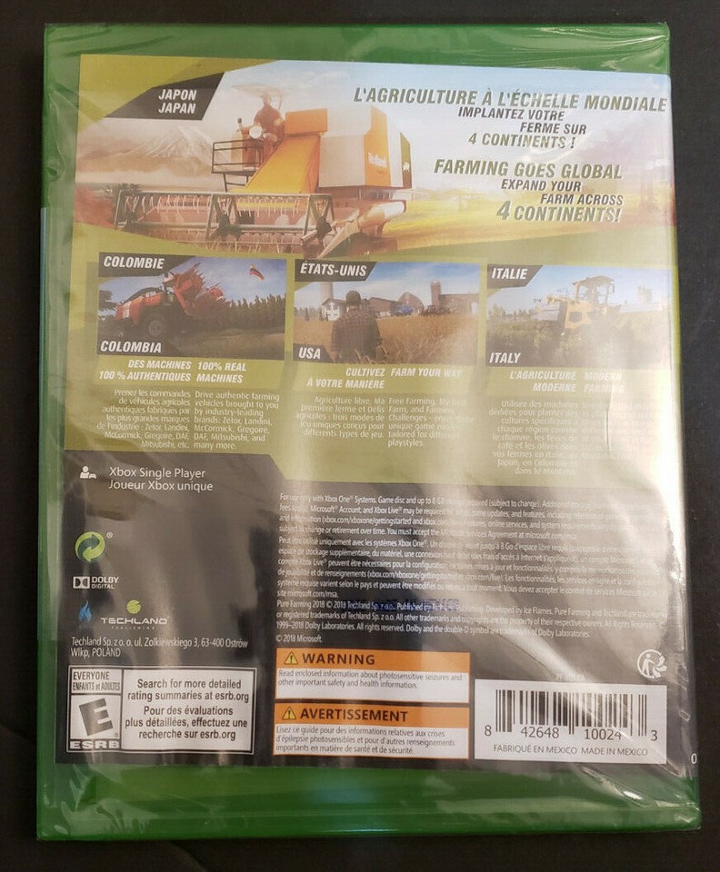 Pure Farming 2018 Xbox One XB1 Day One Edition Bonus DLC Brand New BNIB ...