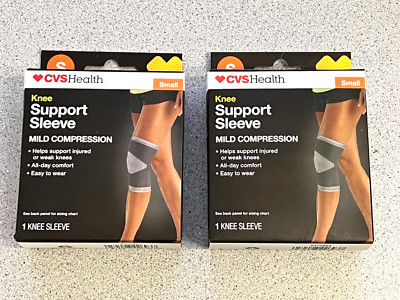 2 CVS Knee Support Compression Sleeve SMALL Mild Compression NEW | eBay