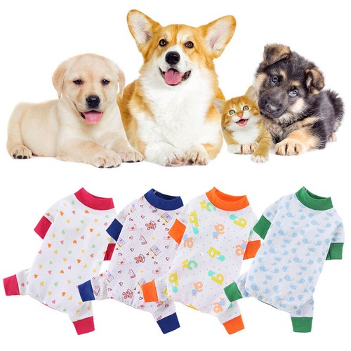 Dog Pajamas Pet Clothes For Dogs Cat Puppy Jumpsuit Sleepingwear Warm ...