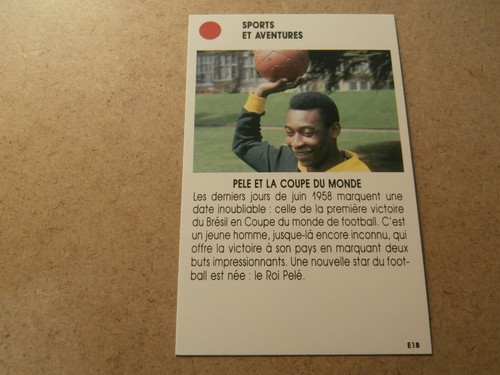 PELE, 1958 WORLD CUP - RARE VINTAGE TRADING CARD FROM 80s FRENCH BOARD ...