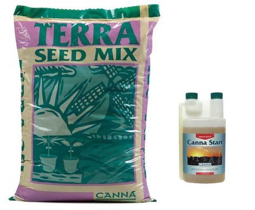 25L Canna Terra Seed Mix + 500ml Canna Start Anzuchterde+Dünger SeedMix ...