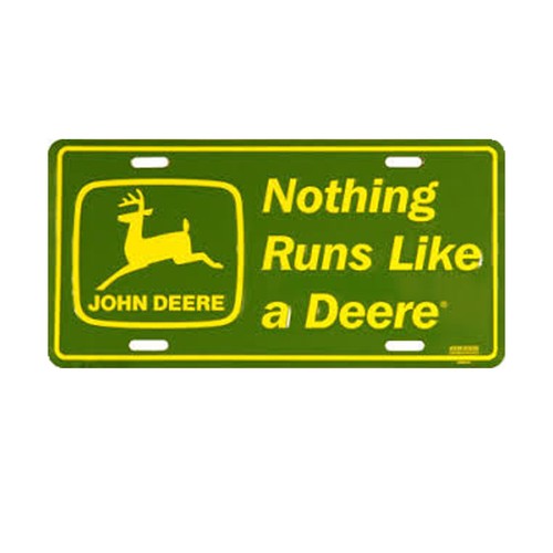 John Deere green field tractor truck tag license plate nothing runs ...