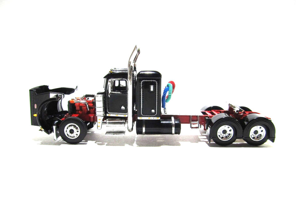 DCP / FIRST GEAR 1/64 SCALE 359 PETERBILT SMALL BUNK, BLACK WITH RED ...
