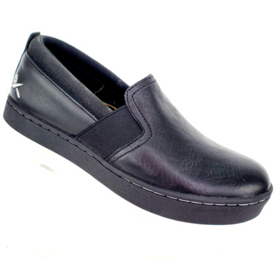 NWT MOZO Kai Black Leather Slip On Comfort Kitchen Work Shoes Womens ...