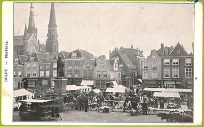ad2077 - NETHERLANDS - VINTAGE POSTCARD - Delft, Marktdag - 1926 | eBay UK