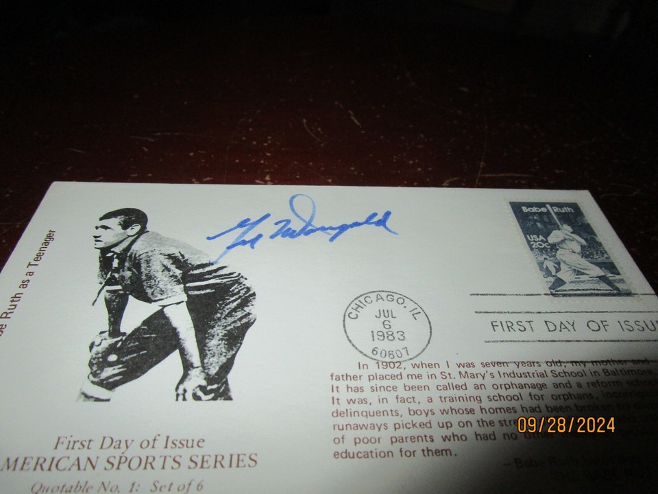 Gil McDougald New York Yankees Signed 1983 Babe Ruth First Day cover | eBay