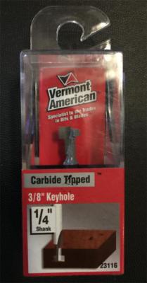 Vermont American 23116 3/8" Keyhole Carbide Tip Router Bit 1/4 Shank | eBay