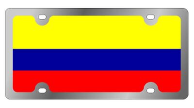 Colombia Flag Stainless Steel License Plate (Chrome) | eBay