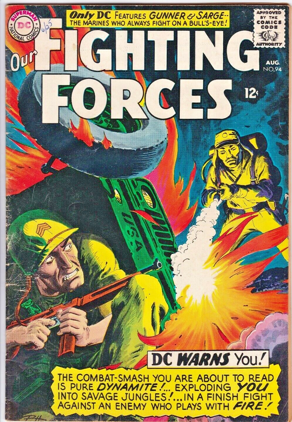 OUR FIGHTING FORCES # 94 (DC) GUNNER & SARGE - JACK ABEL & IRV NOVICK ...