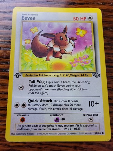 Pokemon Card Eevee Jungle 1st Edition Set Common 51/64 MP! | eBay