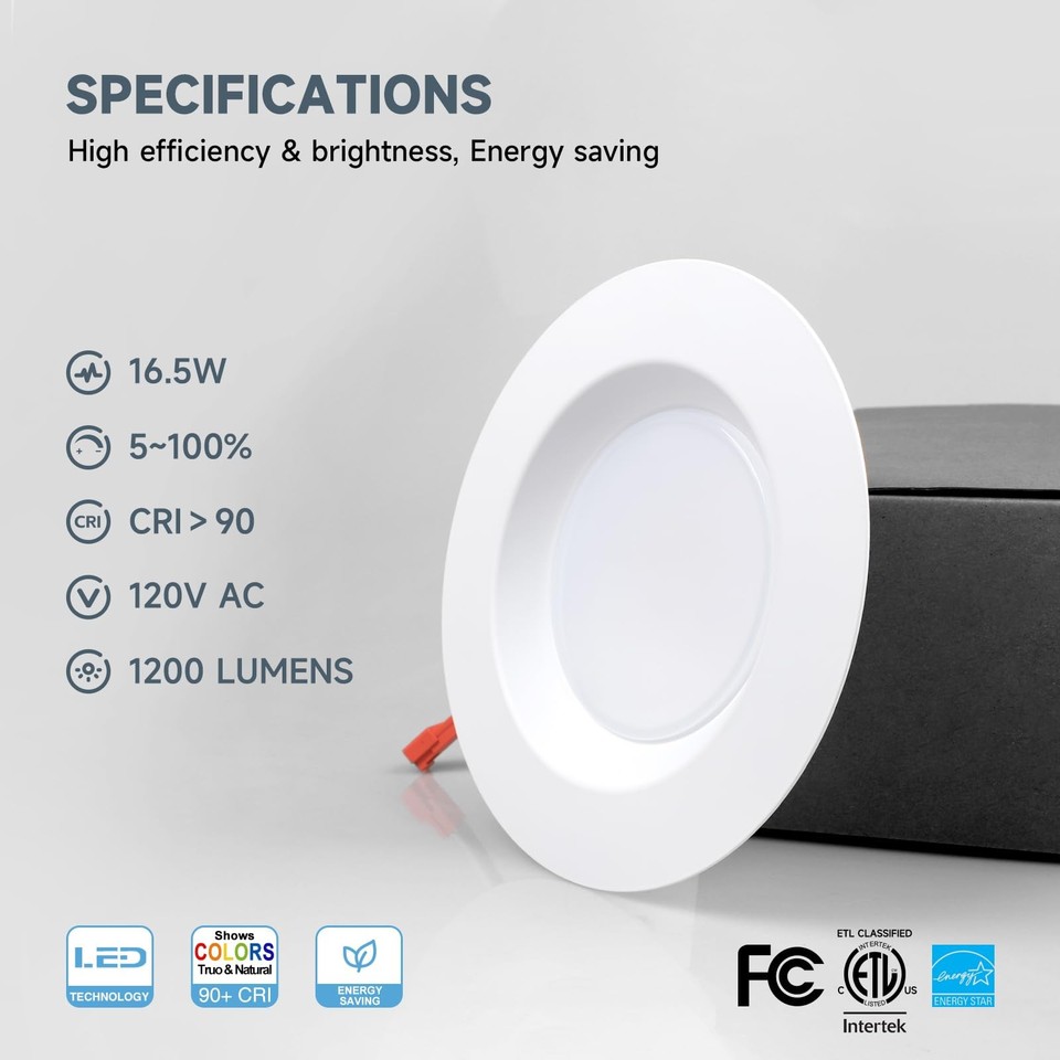 5/6 Inch LED Can Lights Retrofit Recessed Lighting, 2700K-6000K 5CCT ...