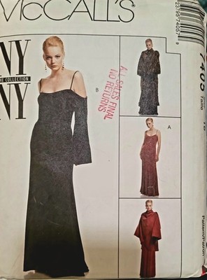 Vintage McCall's Pattern 7405 Evening Dress & Coat NY Collection Sz 16 ...