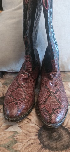 Dan Post Manning Exotic Python Snakeskin Cowboy Boots Mens Size 8 EW | eBay