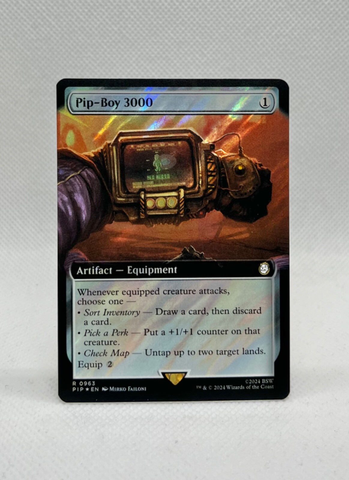 Pip-boy 3000 Extended Art SURGE FOIL Fallout MTG Magic PIP 0963 | eBay