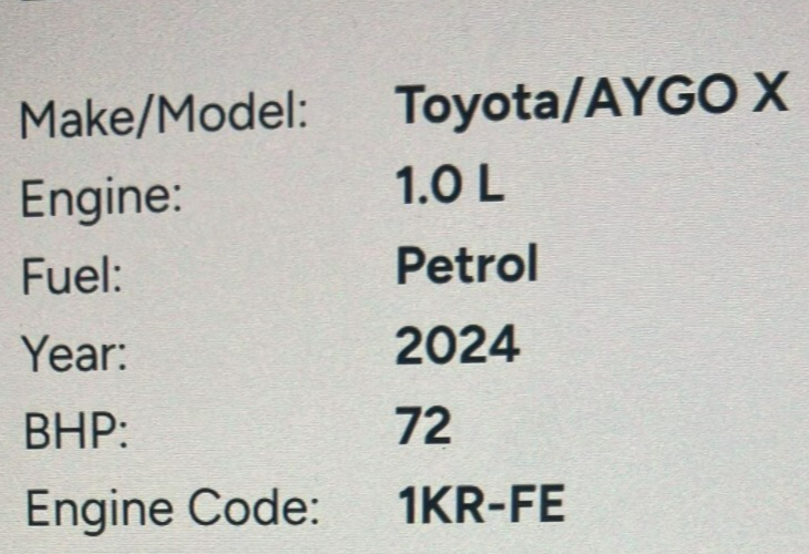 2024 TOYOTA AYGO X 1.0 PETROL 1KR-FE COMPLETE ENGINE AND AUTOMATIC ...
