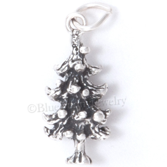 PINE TREE Charm Sterling Silver 925 .925 Christmas PINECONE Pendant 3D ...