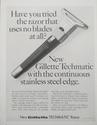 1966 vintage Gillette Techmatic Razor print ad | eBay