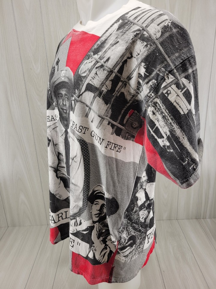 Vintage 1992 Barney Fearless Fife Mayberry All Over Print T shirt 2XL ...