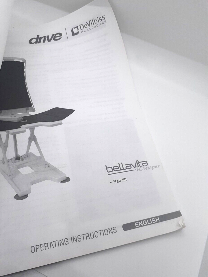 Original Manual Operating Instructions Booklet for Drive Bellavita Bath ...