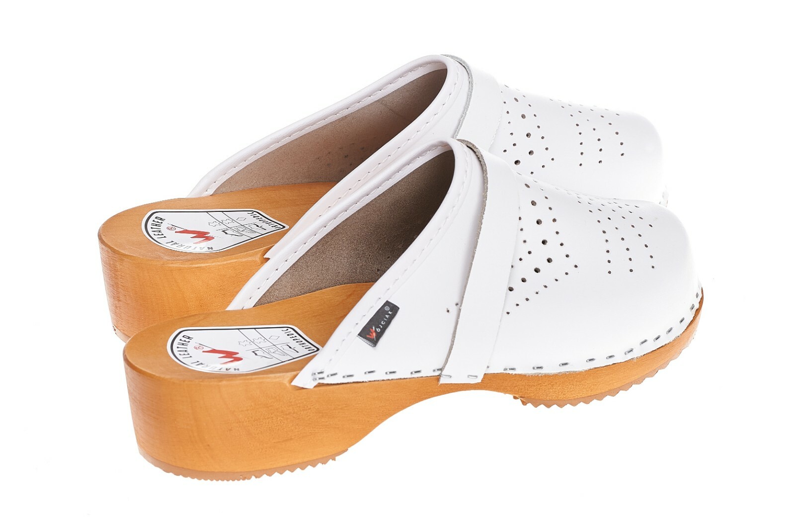 Damen Clogs Echtleder Holzclogs Holzschuhe Leder Sandalen Pantoletten ...