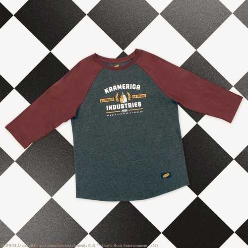 SEINFELD KRAMERICA INDUSTRIES Size Large Raglan T-Shirt 3/4 Sleeve | eBay