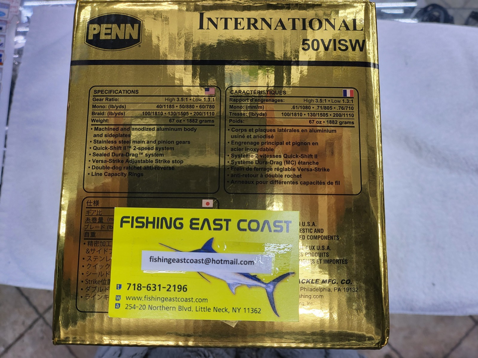 PENN INTERNATIONAL 50VISW GOLD REEL BRAND NEW FAST/SAFE SHIP | eBay