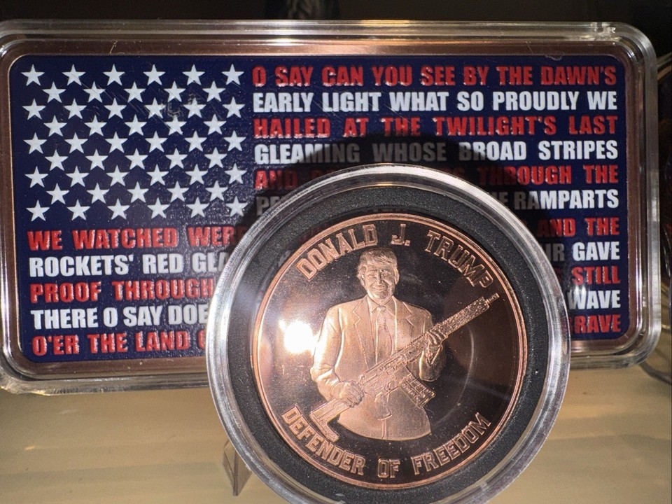 (2)1 Oz Copper Trump Defender Of Freedoms 99.9 Fine Copper. 2 rounds ...