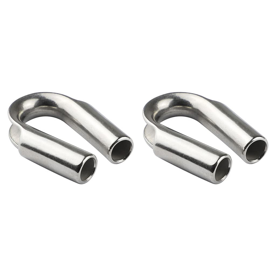 2 Pack Stainless Steel 3/8"(10Mm) Wire Rope Tube Thimble Cable Thimble ...