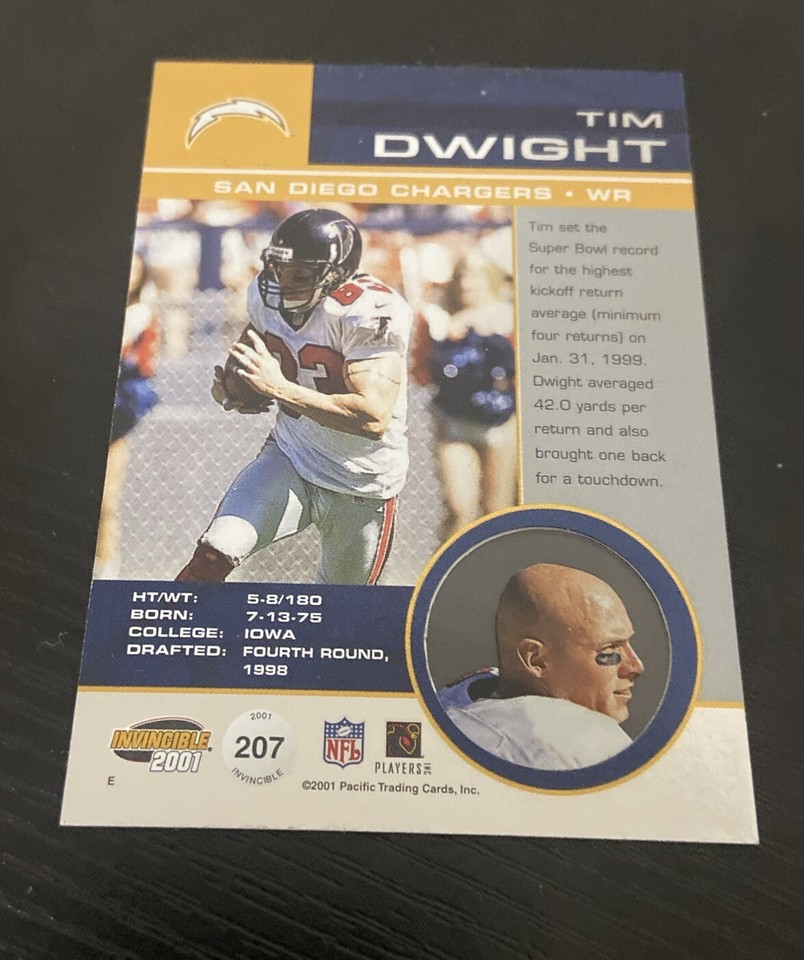 2001 Pacific Invincible - #207 Tim Dwight /1000 Falcons Iowa | eBay