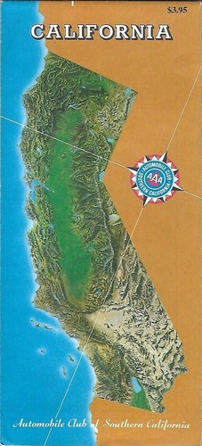 1994 ACSC Road Map CALIFORNIA Route Numbers Los Angeles San Francisco ...